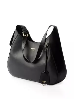 Prada Boogie Large Leather Bag - Black