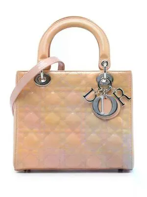 Dior 2014 Medium Patent Cannage Lady Satchel - Brown