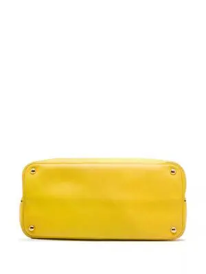 Prada Saffiano Cuir Double Satchel - Yellow