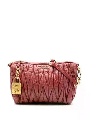Miu Miu 2010-2026 Matelasse Leather Shoulder Bag - Red