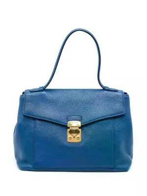 Miu Miu 2010-2026 Vitello Daino Top Handle Bag Handbag - Blue