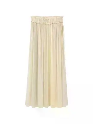 JUCCA Drawstring Ruffled Skirt - Neutrals