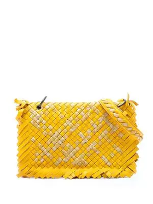 Bottega Veneta 2009 Bicolor Nappa Intrecciato Fringe Shoulder Bag - Yellow