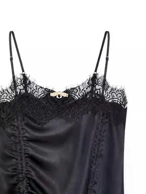 Gold Hawk Lace-trim Ruched Camisole Top