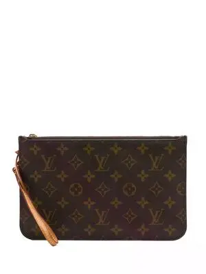 LOUIS VUITTON 2019 Monogram Neverfull Mm Pouch Clutch Bag - Brown