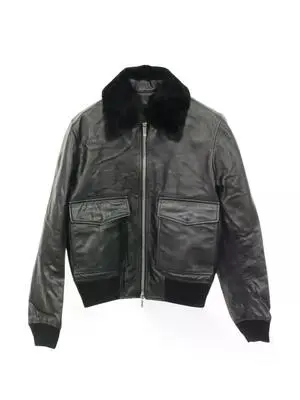 Dior Leather Zip-up Jacket - Black
