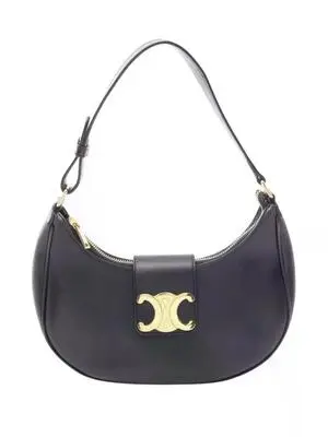 Celine 2000-2026 Medium Calfskin Triomphe Ava Shoulder Bag - Black