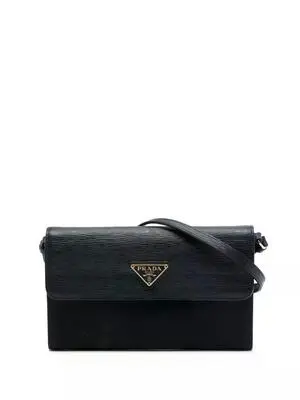 Prada Vitello Move And Tessuto Wallet On Strap Crossbody Bag