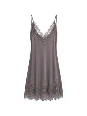 Gold Hawk Lace-trimmed Slip Dress - Grey