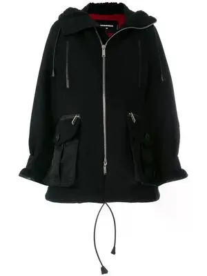 Dsquared2 Shearling Lined Hooded Coat