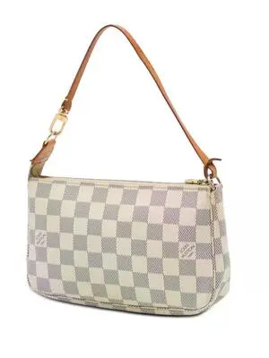 LOUIS VUITTON Damier Azur Pochette Accessoires Shoulder Bag - White