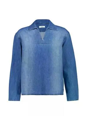 Commas Boxy Polo-collar Shirt - Blue