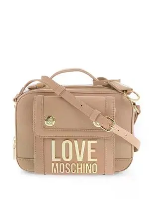 Moschino Logo-plaque Shoulder Bag - Neutrals