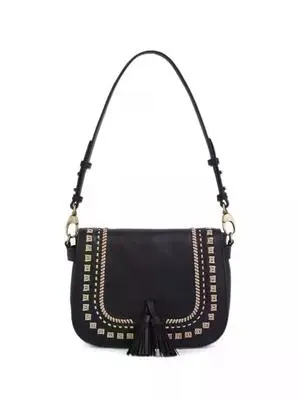 OSPREY The Dakota Stud-embellished Tassel-detail Shoulder Bag - Black