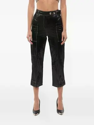 REJINA PYO Contrast-stitch Trousers - Black