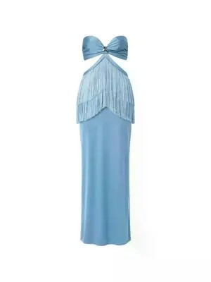 BAOBAB Dua Fringed Cutout Maxi Dress - Blue