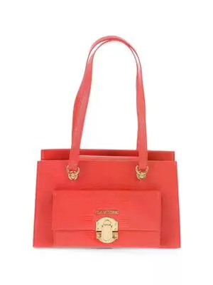 Moschino Lizard-effect Shoulder Bag - Red