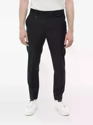 PAOLO PECORA Navy Blue Trousers With Turn-up Cuffs