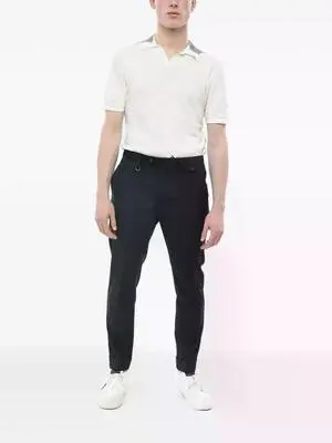 PAOLO PECORA Navy Blue Trousers With Turn-up Cuffs