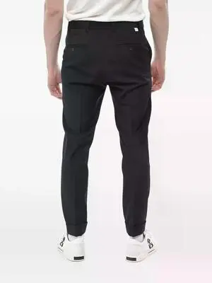 PAOLO PECORA Navy Blue Trousers With Turn-up Cuffs