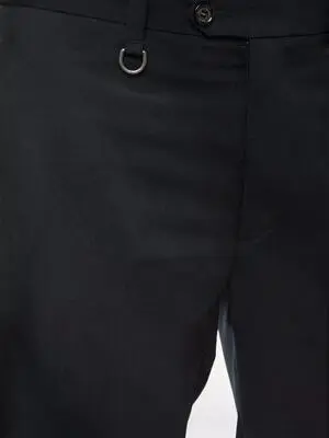 PAOLO PECORA Navy Blue Trousers With Turn-up Cuffs