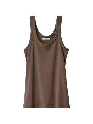 LEMAIRE Rib Tank Top In Jersey - Brown