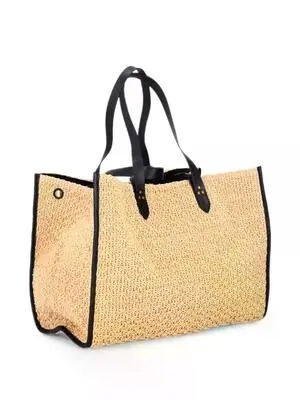 Jérôme Dreyfuss Large Leon Leather-trim Tote Bag - Neutrals