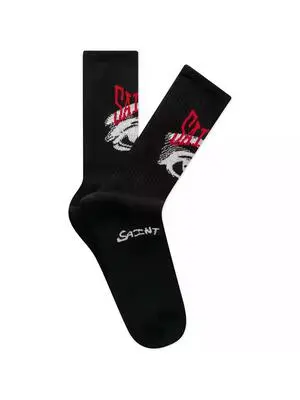 SAINT MXXXXXX Ribbed Socks - Black