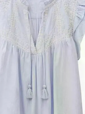 Ba&sh Janny Embroidered Tassel Blouse - Blue
