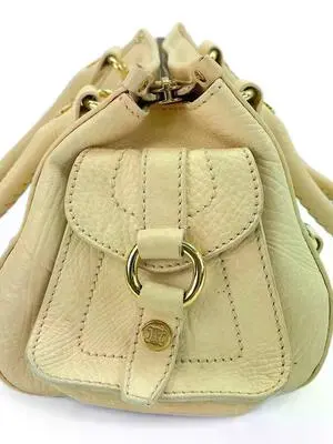 Celine 2000s Whipstitch-trim Leather Shoulder Bag