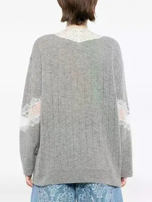 FETICO Hairy-lace Paneled Cardigan