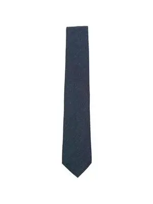 Canali Micro-pattern Silk Tie - Blue