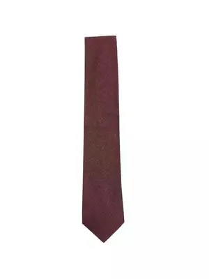 Canali Textured-weave Silk Tie - Red