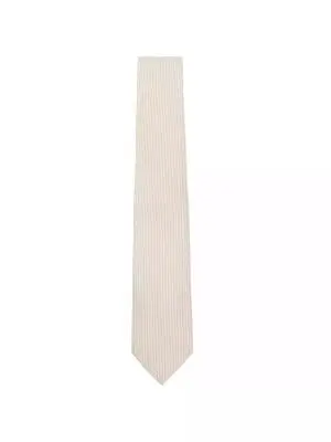 Canali Micro-patterned Silk Tie - Neutrals