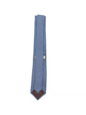 Canali Diamond-weave Wool Tie - Blue