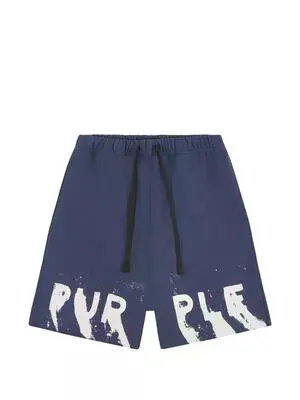PURPLE BRAND Painted Wordmark Drawstring Shorts