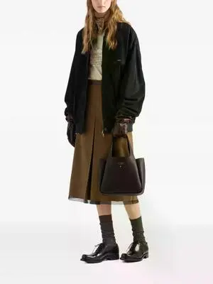 Prada Small Leather Tote Bag - Brown