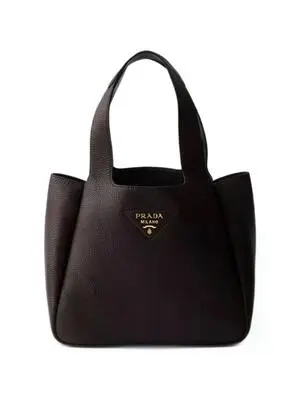 Prada Small Leather Tote Bag - Brown