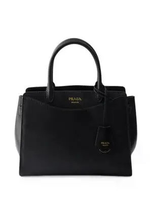 Prada Prelude Medium Leather Handbag - Black