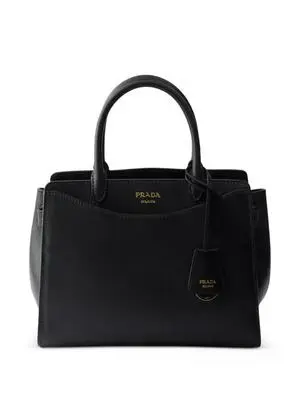 Prada Prelude Medium Leather Handbag - Black