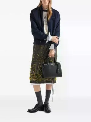 Prada Prelude Medium Leather Handbag - Black