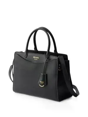 Prada Prelude Medium Leather Handbag - Black