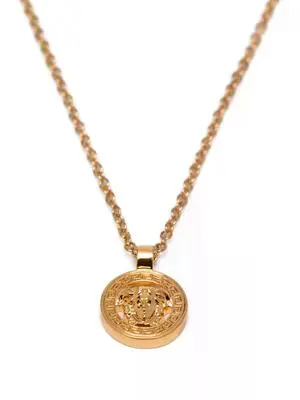 Versace Medusa Head Motif Coin Pendant Necklace