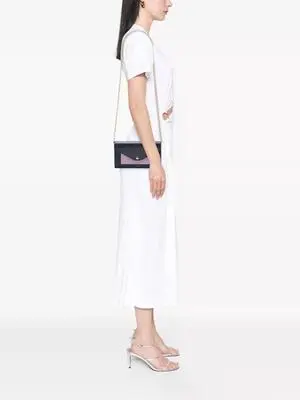 Celine 2018 Bicolor Leather Pocket Envelope Wallet On Chain Crossbody Bag