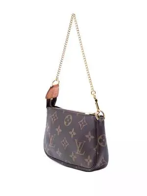 LOUIS VUITTON Monogram Mini Pochette Accessoires Handbag - Brown