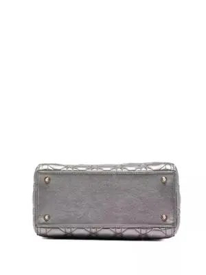 Dior Lambskin Cannage Lady Satchel - Silver