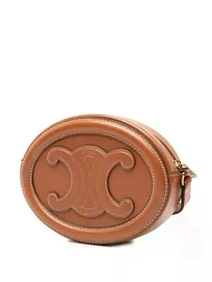 Celine Calfskin Cuir Triomphe Oval Crossbody Bag - Brown