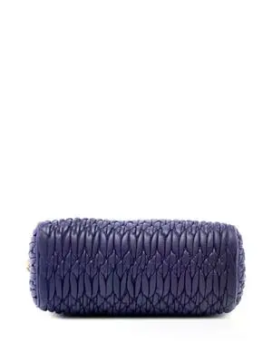 Miu Miu Matelassé Nappa Crystal Charm Shoulder Bag - Purple