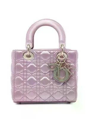 Dior Small Satin Cannage Swarovski Lady Satchel - Pink