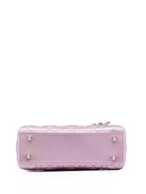 Dior Small Satin Cannage Swarovski Lady Satchel - Pink